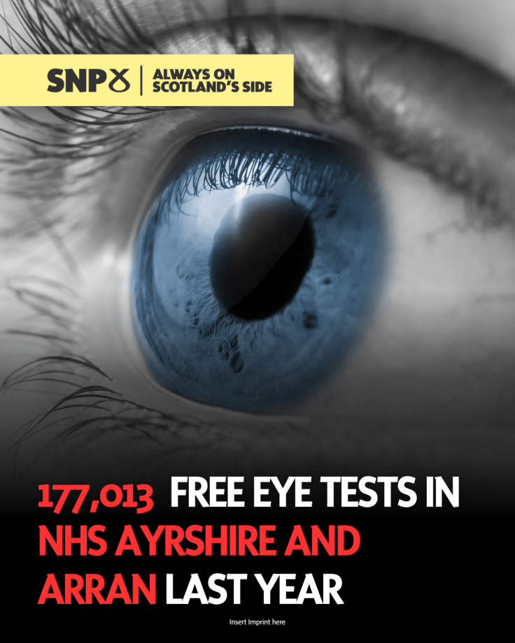 177,013 FREE EYE TESTS IN NHS AYRSHIRE AND ARRAN IN 2024/25 – Ruth Maguire
